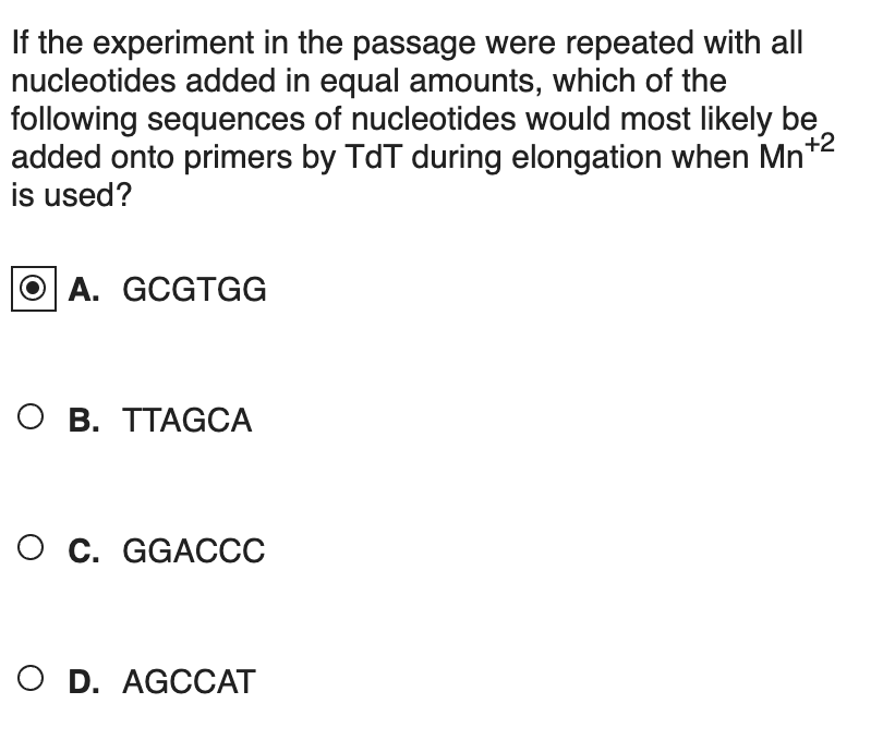 Solved If the experiment in the passage were repeated with | Chegg.com