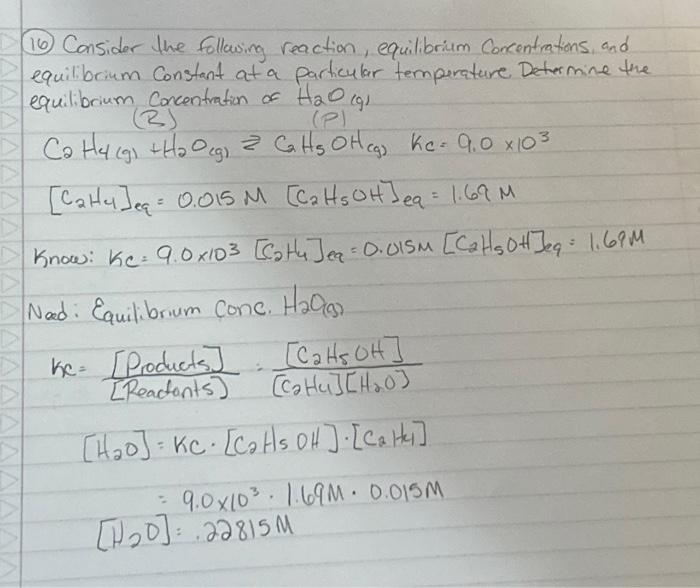 Solved QUESTION 16 Consider the following reaction, | Chegg.com