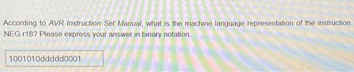 Solved According to AVR Instruction Set Manual, what is the | Chegg.com