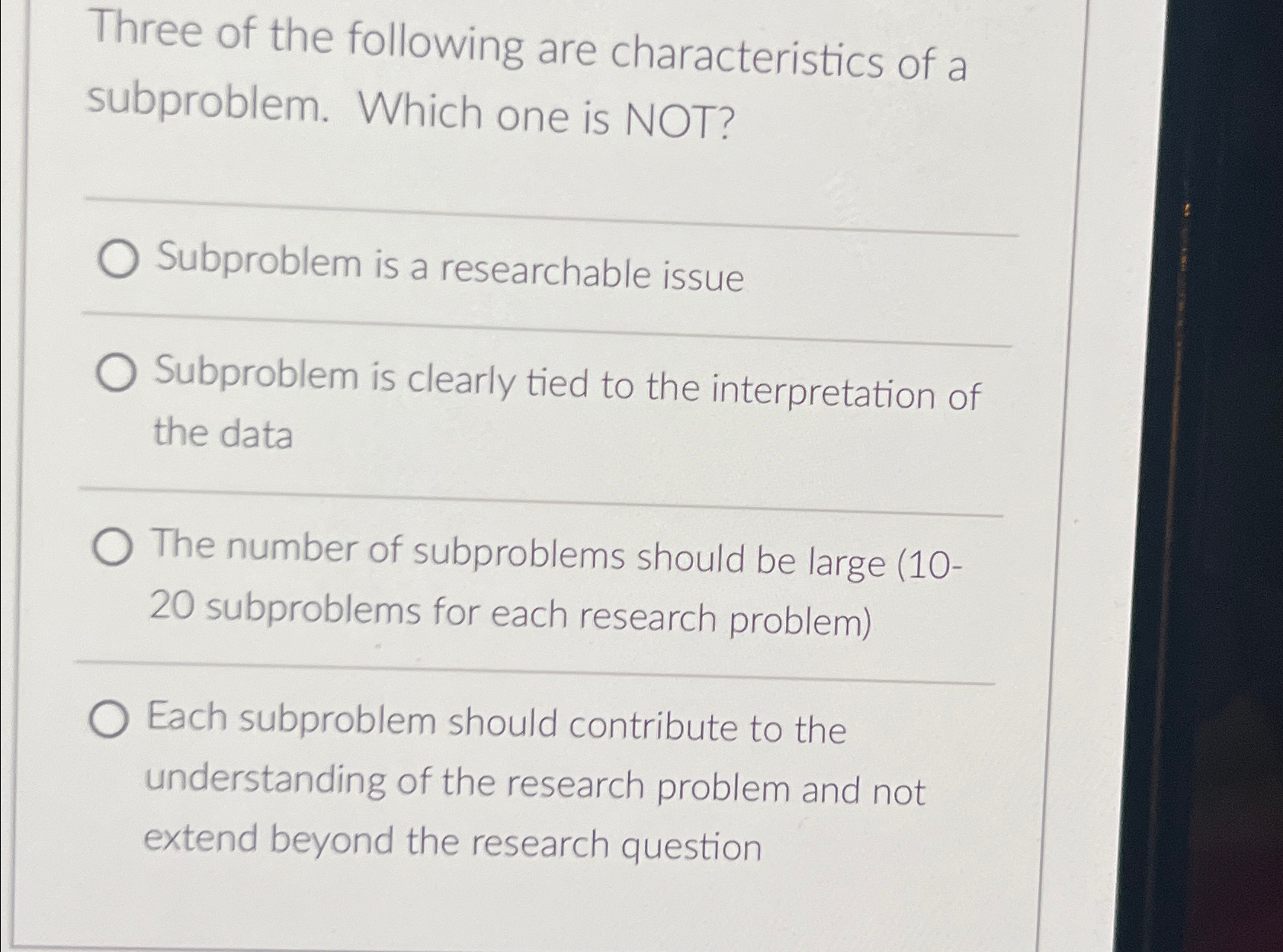 Three of the following are characteristics of a | Chegg.com