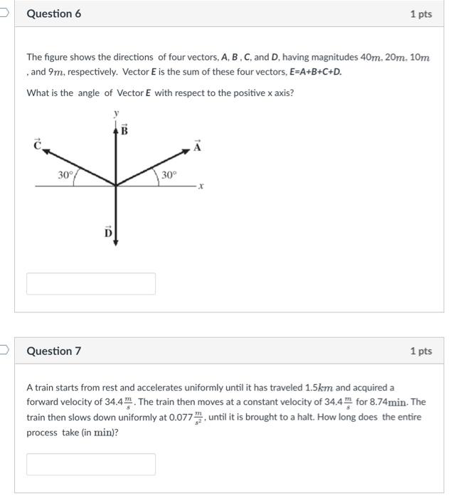Solved The figure shows the directions of four vectors, A, | Chegg.com