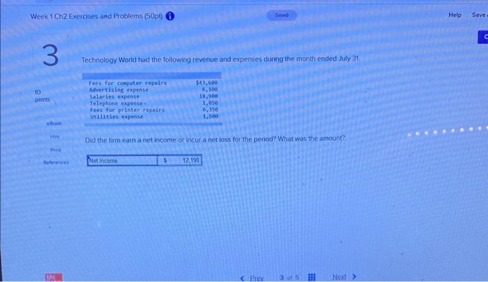Solved Week 1 Ch2 Exercises and Problems (50pt) (1) | Chegg.com