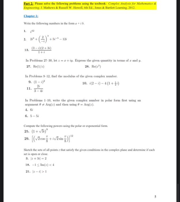 Solved Part 2: Please solve the following problems using the | Chegg.com