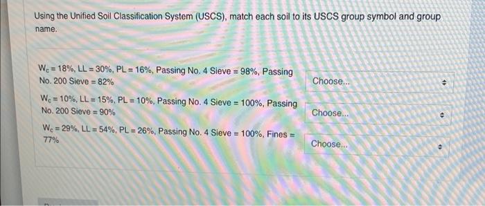Solved Using the Unified Soil Classification System (USCS), | Chegg.com