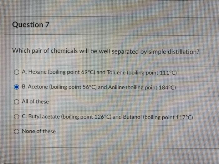 Solved Question 7 Which pair of chemicals will be well | Chegg.com