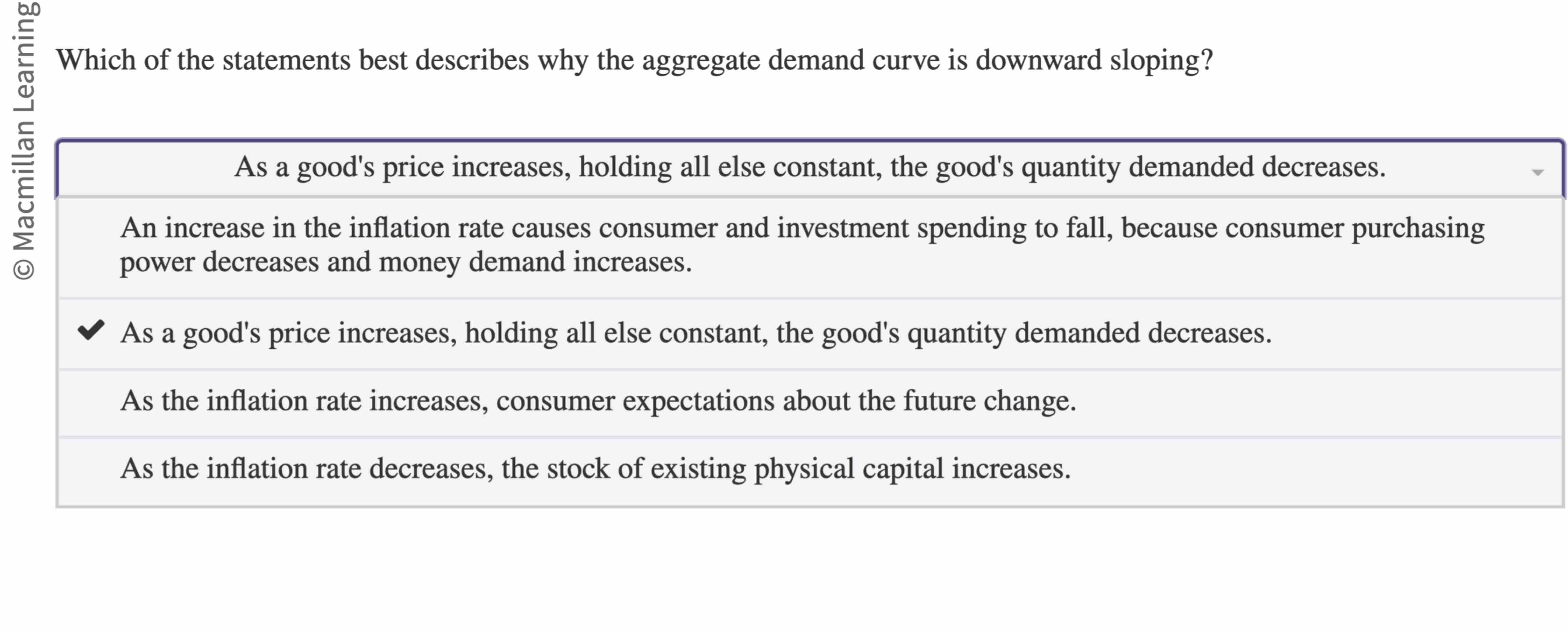Solved As a good's price increases, holding all else | Chegg.com