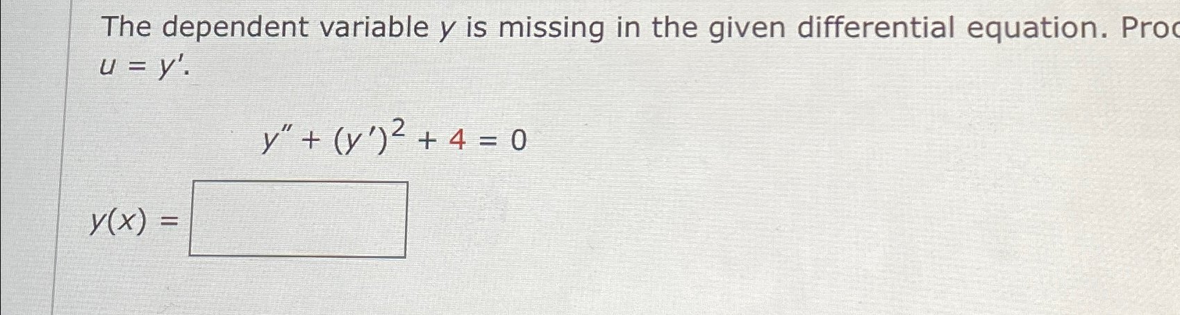Solved The dependent variable y ﻿is missing in the given | Chegg.com