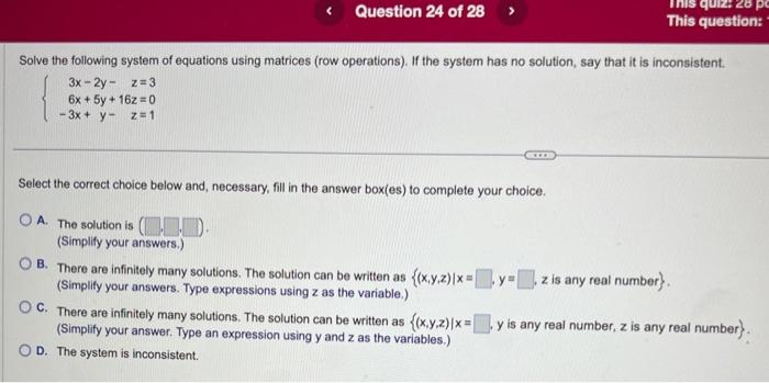 Solved Solve the following system of equations using | Chegg.com