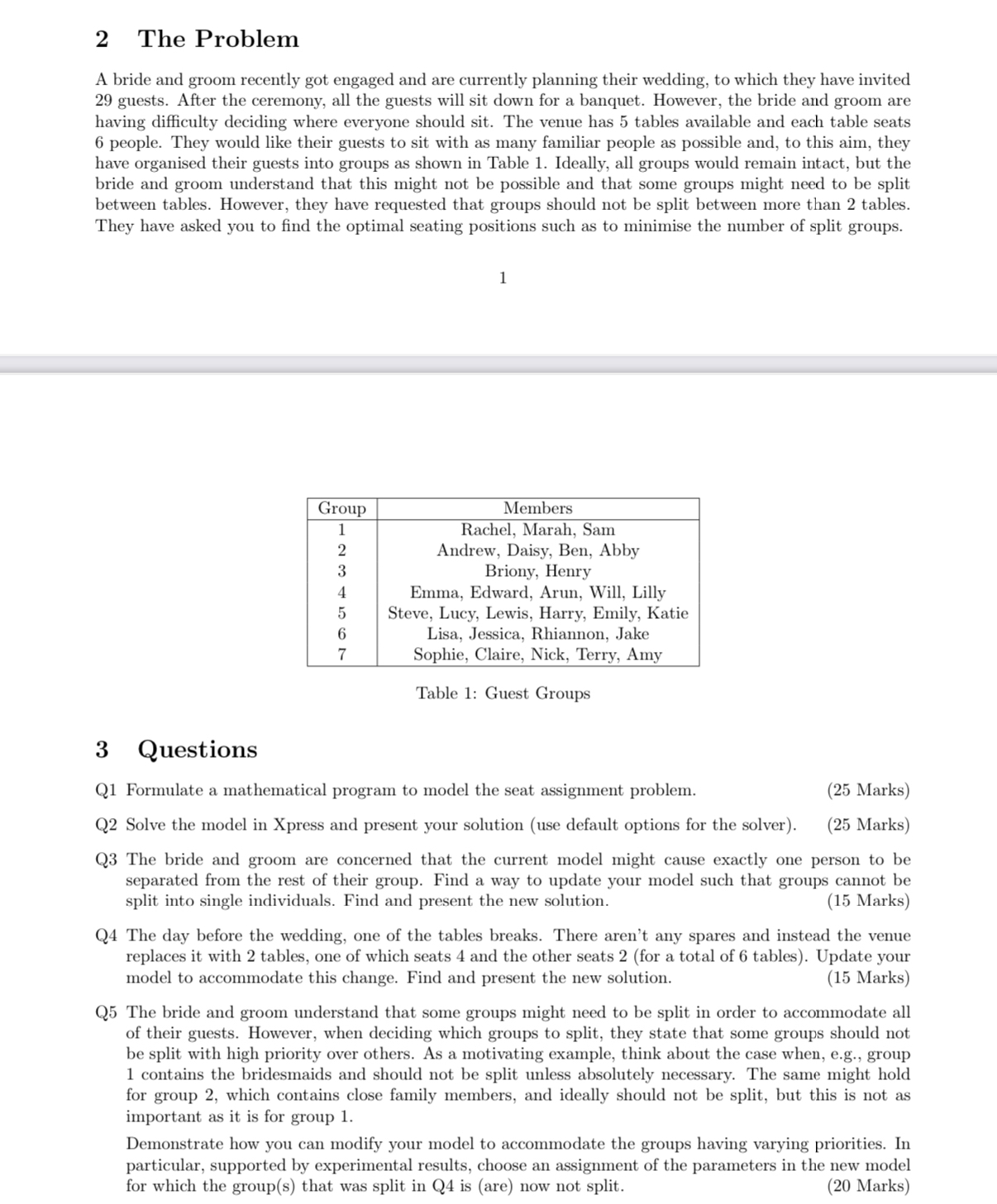 Solved 2 ﻿The ProblemA bride and groom recently got engaged | Chegg.com