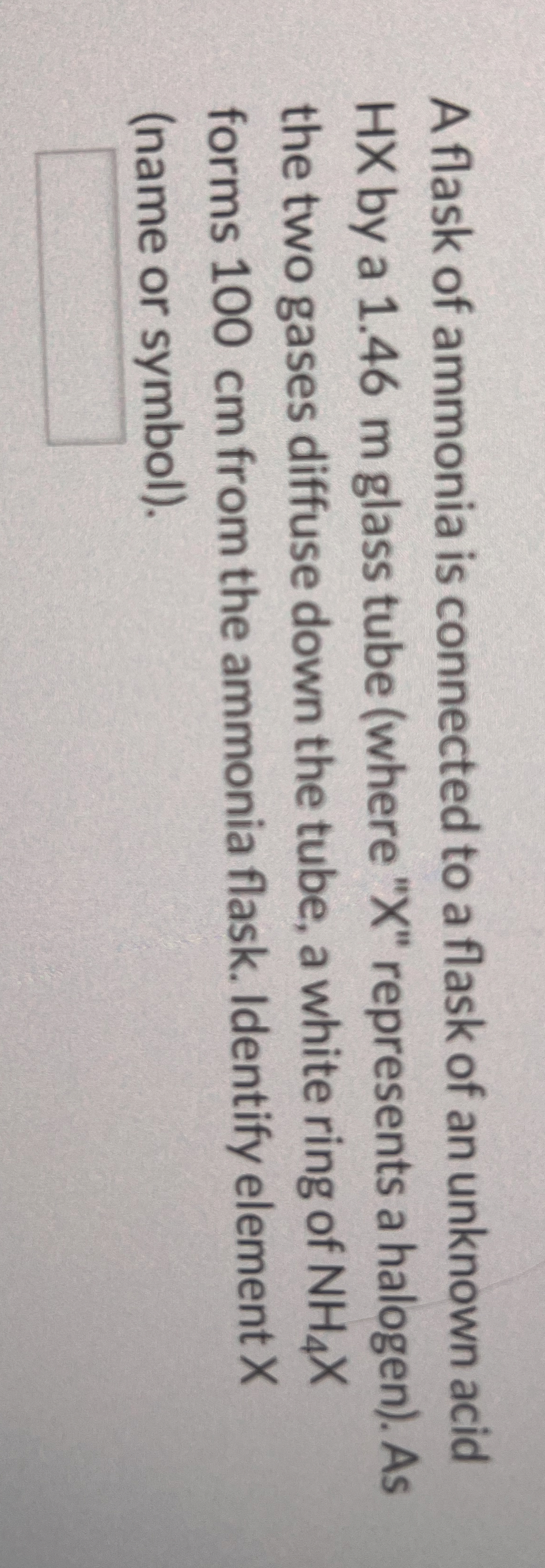 Solved A flask of ammonia is connected to a flask of an | Chegg.com
