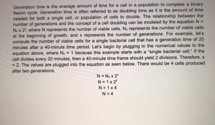 Solved Using Semi-log Graph to Demonstrate Bacterial Cell | Chegg.com