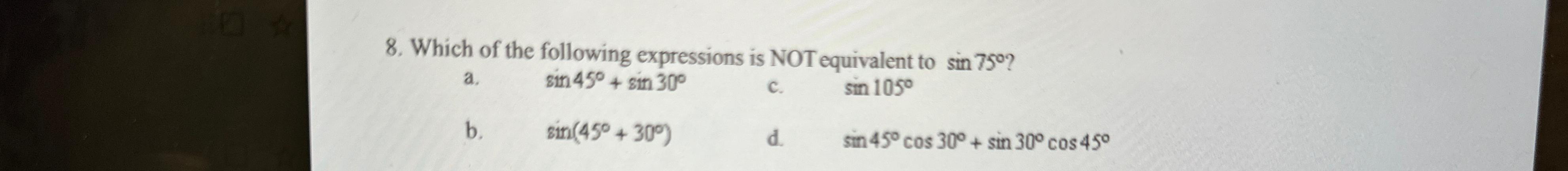Solved Which of the following expressions is NOT equivalent | Chegg.com