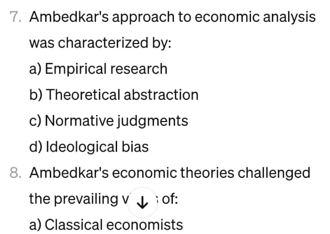 Solved Economics: Ambedkar's approach to economic analysis | Chegg.com
