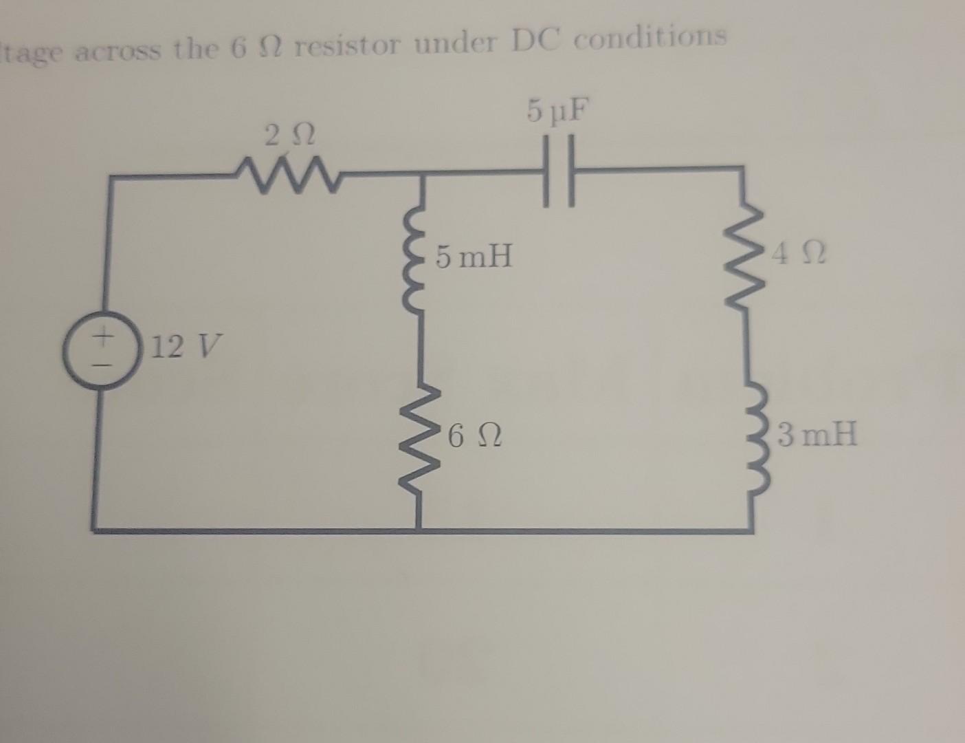 Solved determine the voltage across the 6 ohm resistor under | Chegg.com