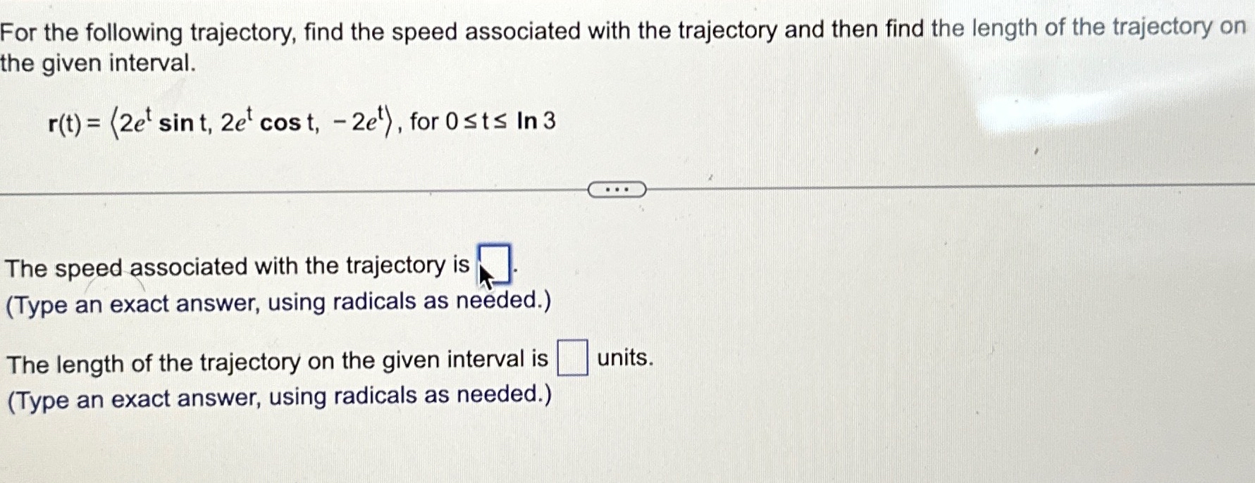 Solved For the following trajectory, find the speed | Chegg.com