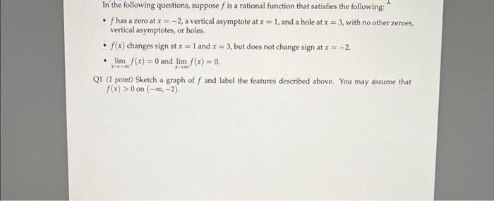 Solved In the following questions, suppose f is a rational | Chegg.com