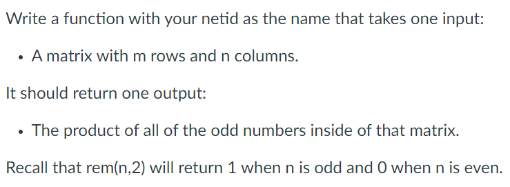 Solved Write a function with your netid as the name that | Chegg.com