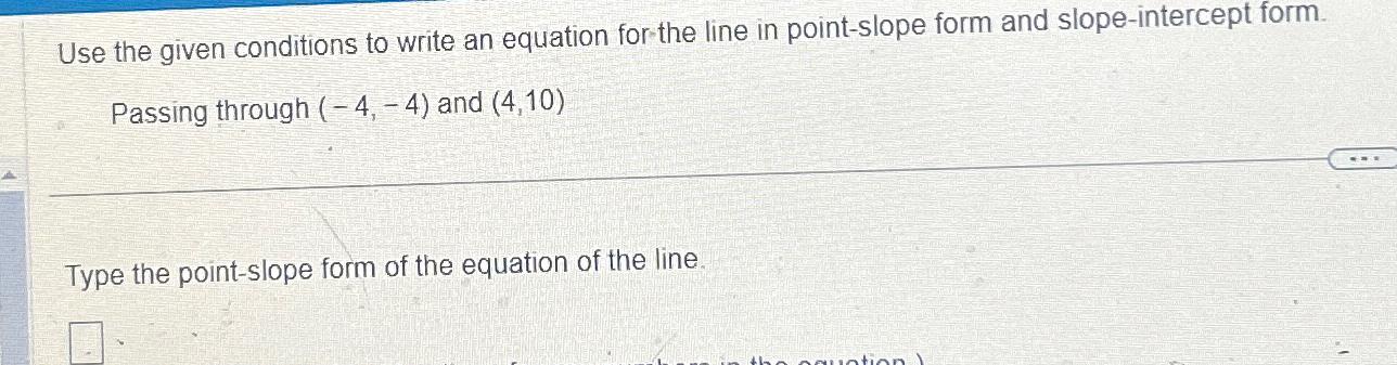 Solved Use the given conditions to write an equation for the | Chegg.com