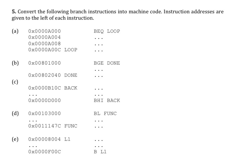 Solved Convert the following branch instructions into | Chegg.com