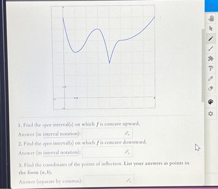 Solved 1. Find the open interval(s) on which f is concave | Chegg.com