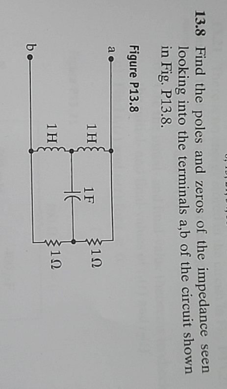 Solved 13.8 ﻿Find the poles and zeros of the impedance seen | Chegg.com