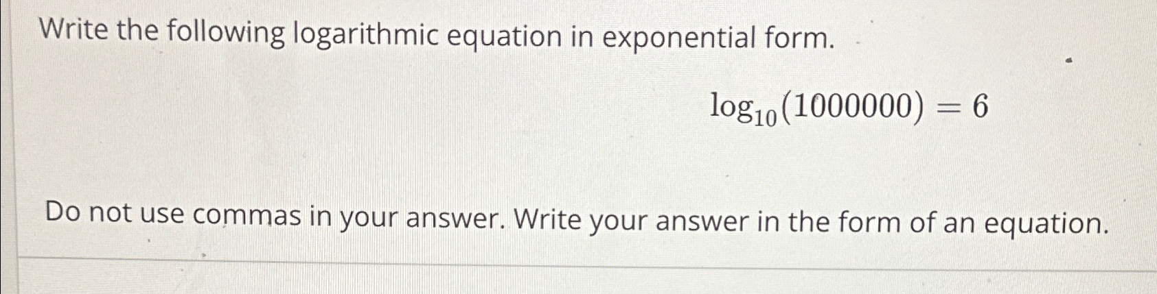 Solved Write the following logarithmic equation in | Chegg.com