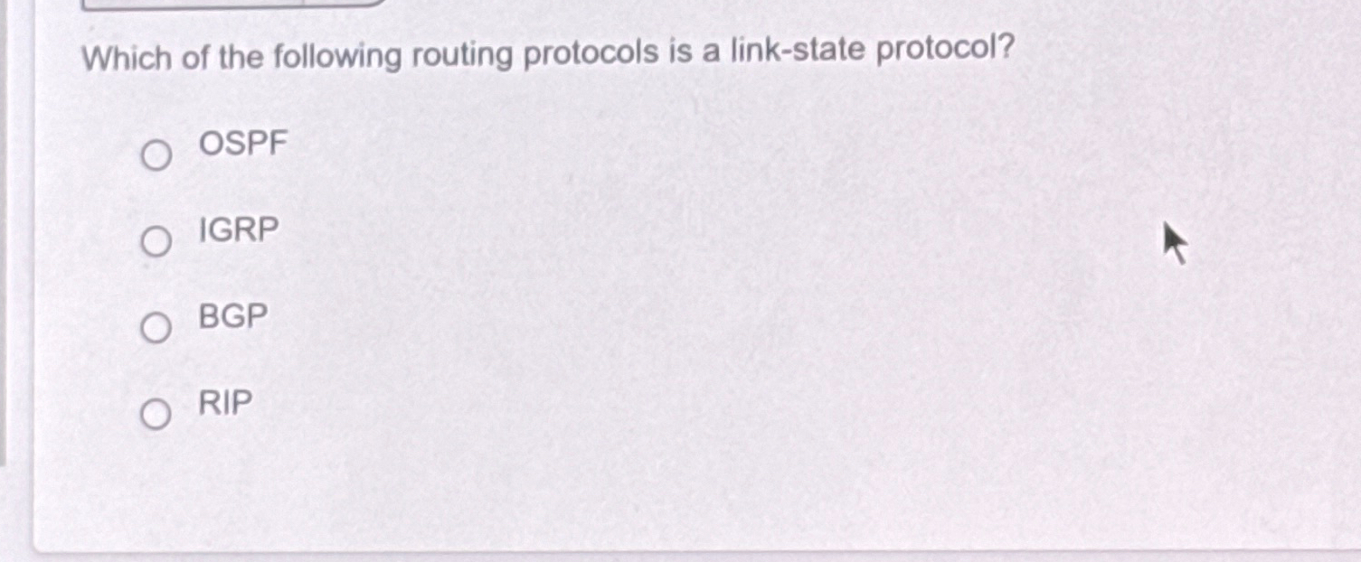 Solved Which of the following routing protocols is a | Chegg.com