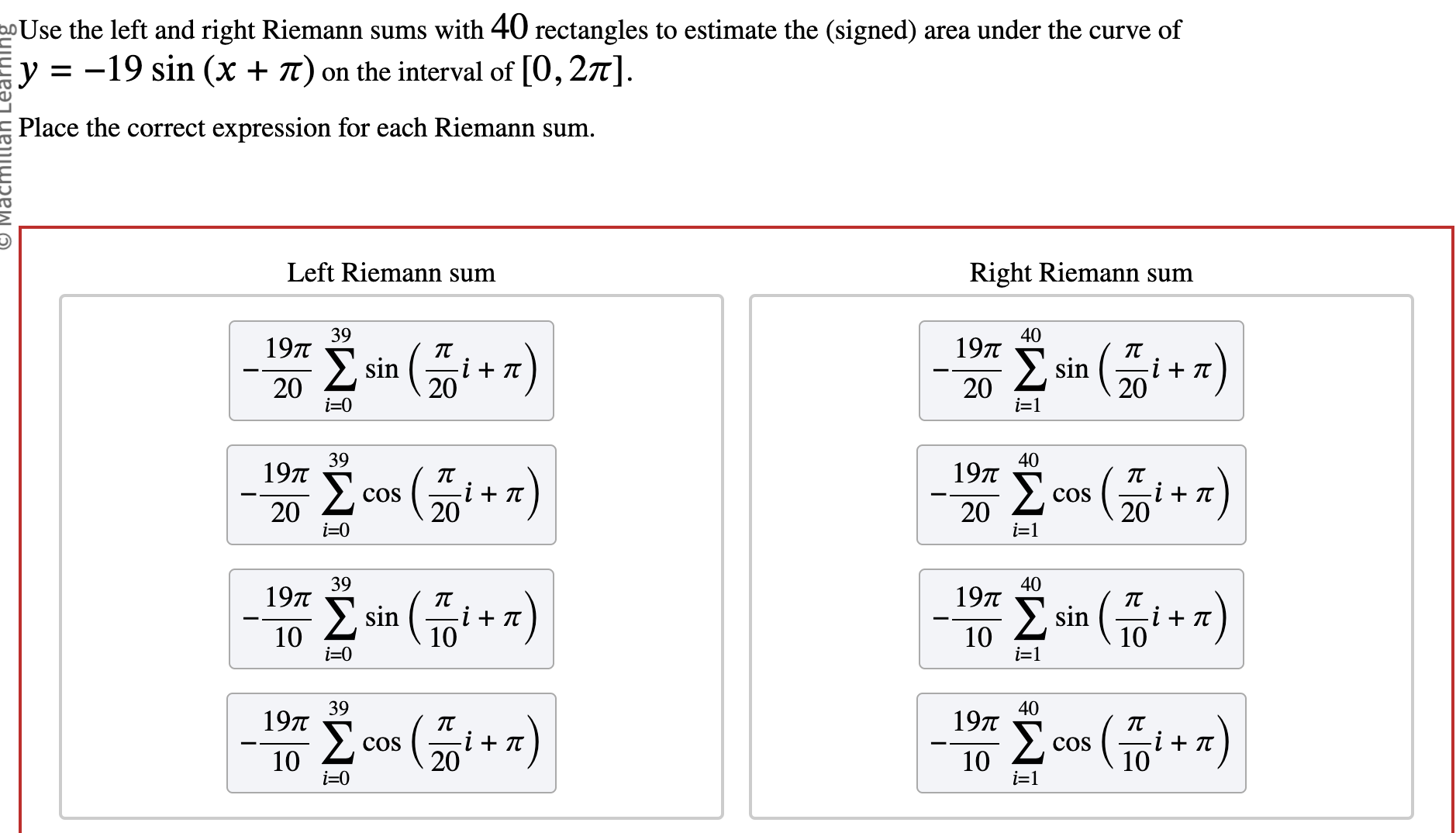 Use the left and right Riemann sums with 40 | Chegg.com