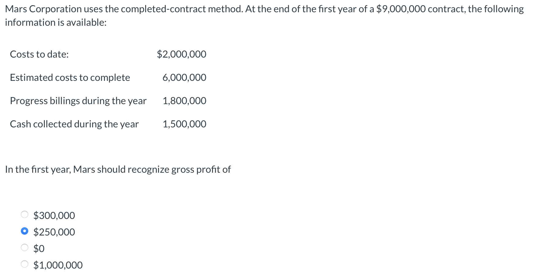 Solved Mars Corporation uses the completed-contract method. | Chegg.com