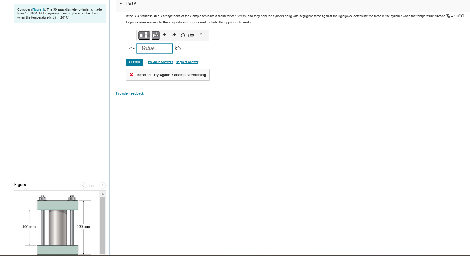 Solved Consider (Figure 1). ﻿The 50 -mm-diameter cylinder is | Chegg.com