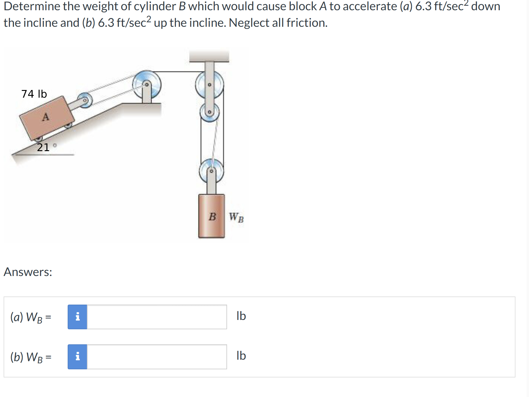 Solved Determine the weight of ﻿cylinder B ﻿which would | Chegg.com