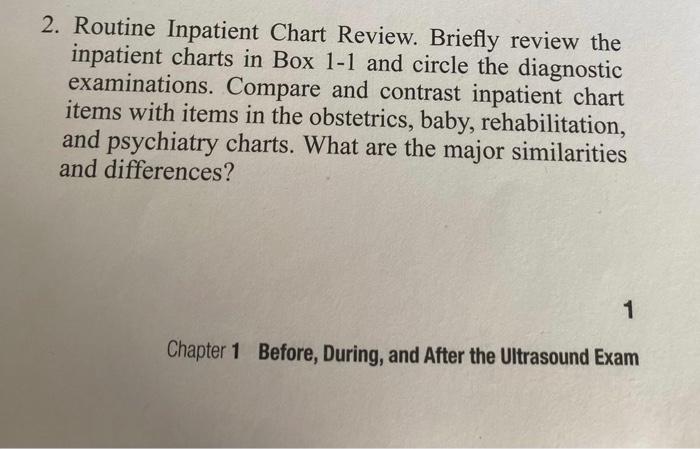Solved 2. Routine Inpatient Chart Review. Briefly review the | Chegg.com