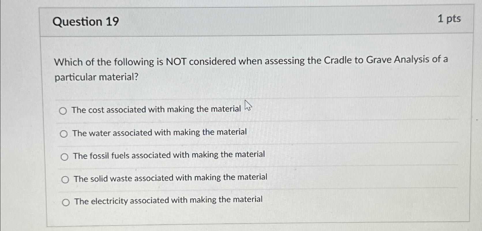 Solved Question 191 ﻿ptsWhich of the following is NOT | Chegg.com