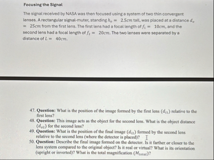 Solved Focusing the SignalThe signal received by NASA was | Chegg.com