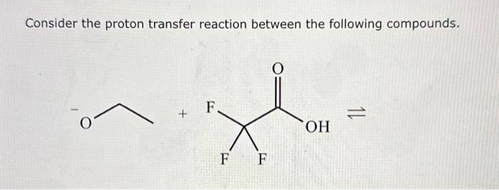 Solved Consider the proton transfer reaction between the | Chegg.com