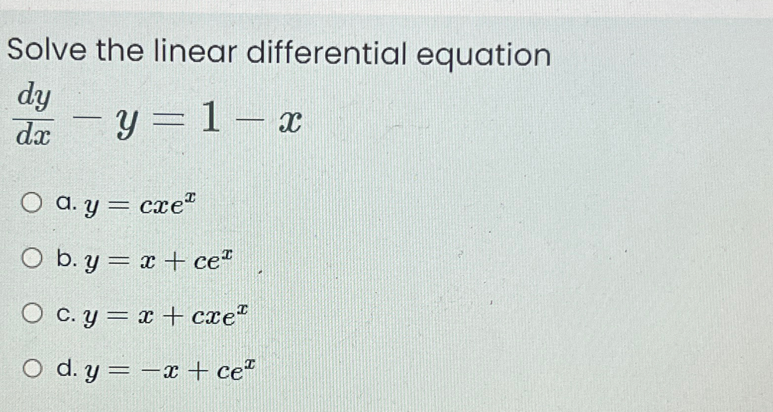 Solved Solve the linear differential | Chegg.com