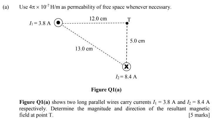 Solved Use 4π×10−7H/m as permeability of free space whenever | Chegg.com