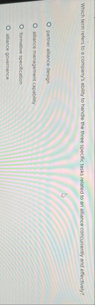 Solved Which term refers to a company's ability to handle | Chegg.com