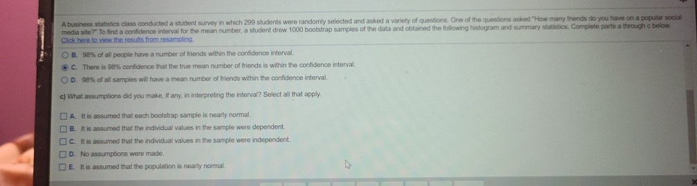 Solved A business statistics class conducted a student | Chegg.com