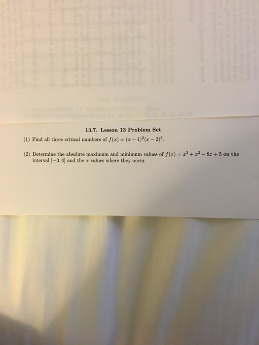 Solved 13.7. Lesson 13 Problem Set (1) Find all three | Chegg.com