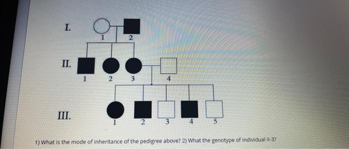 1) What is the mode of inheritance of the pedigree | Chegg.com