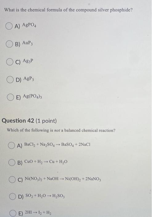 Solved What is the chemical formula of the compound silver | Chegg.com