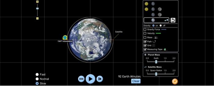 Solved II. Comploto Data Table of Earth and Satellite with | Chegg.com