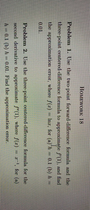 HOMEWORK 18 Problem 1. Use the two-point | Chegg.com