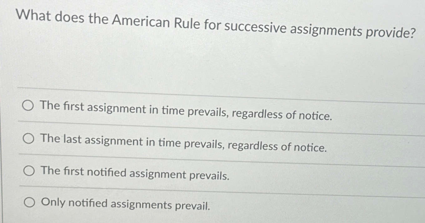 Solved What does the American Rule for successive | Chegg.com