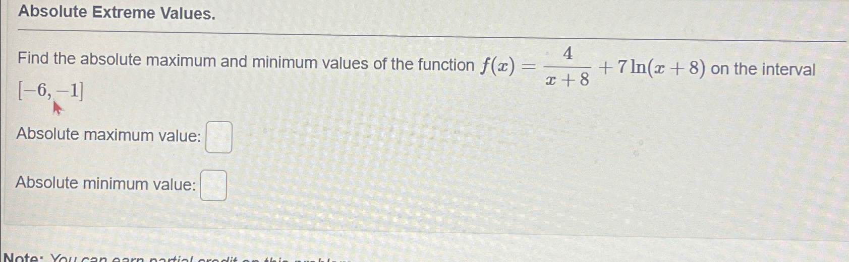 Solved Absolute Extreme Values.Find the absolute maximum and | Chegg.com
