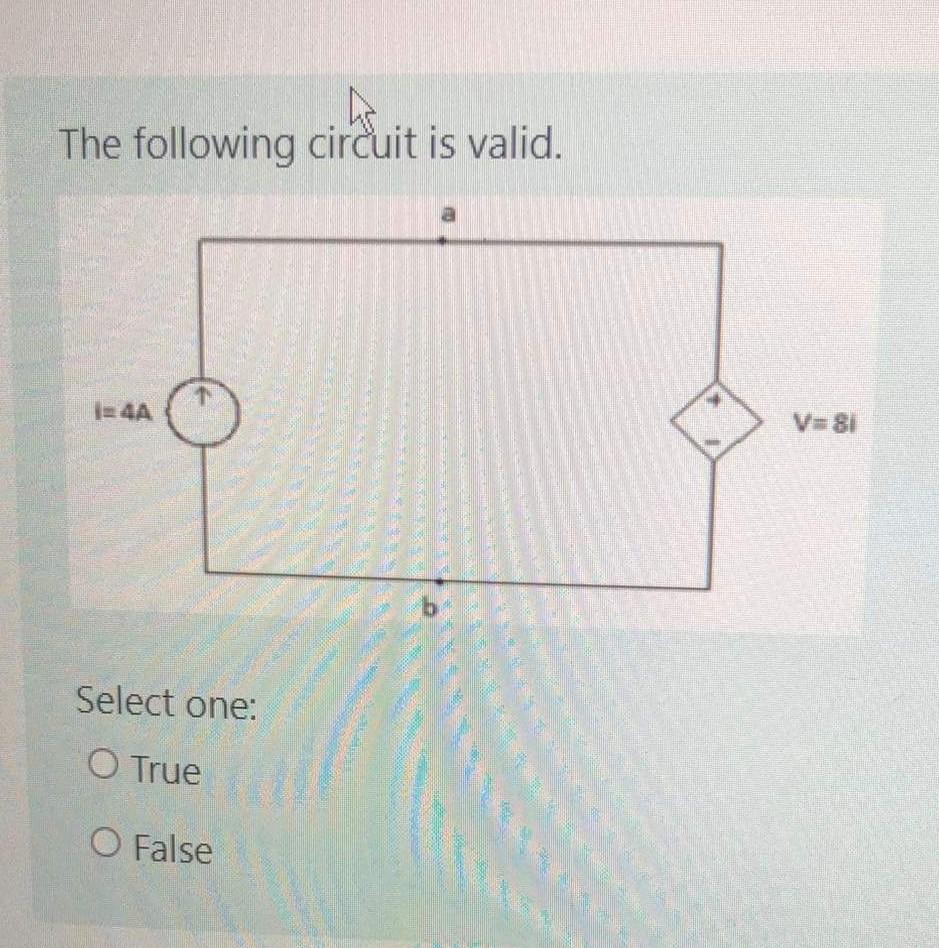 Solved The following circuit is valid. b Select one: O True | Chegg.com