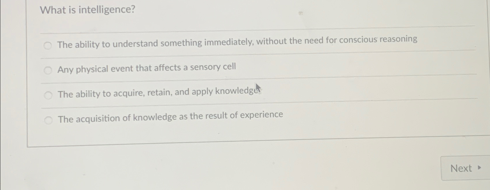 Solved What is intelligence?The ability to understand | Chegg.com