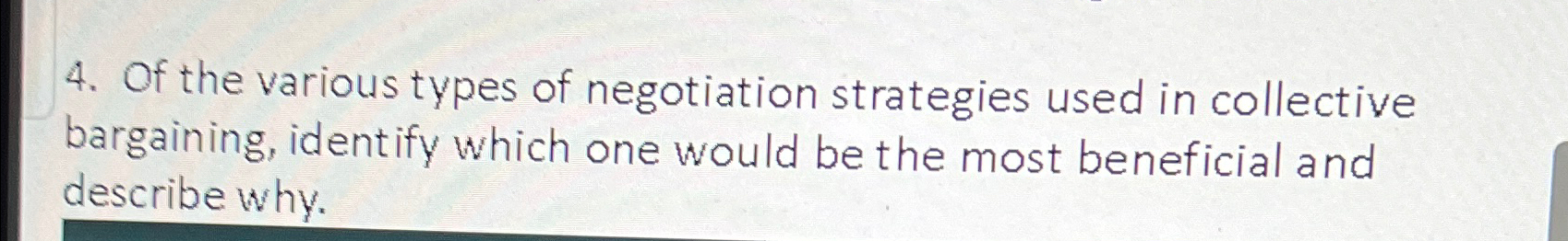 Solved Of the various types of negotiation strategies used | Chegg.com