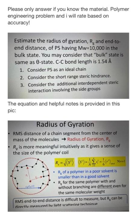 Solved Please only answer if you know the material. Polymer | Chegg.com